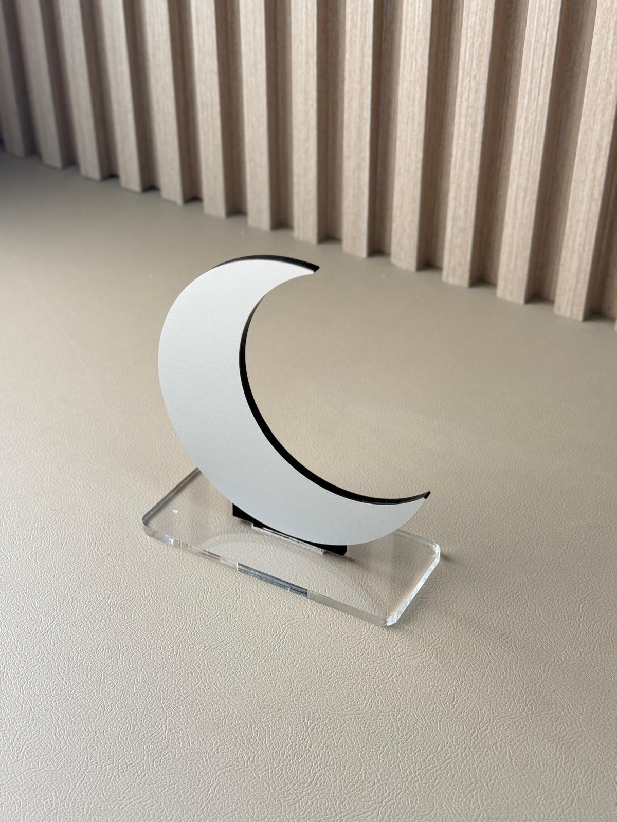 Ramadan hilal front silver back black – Plexi art by zeena